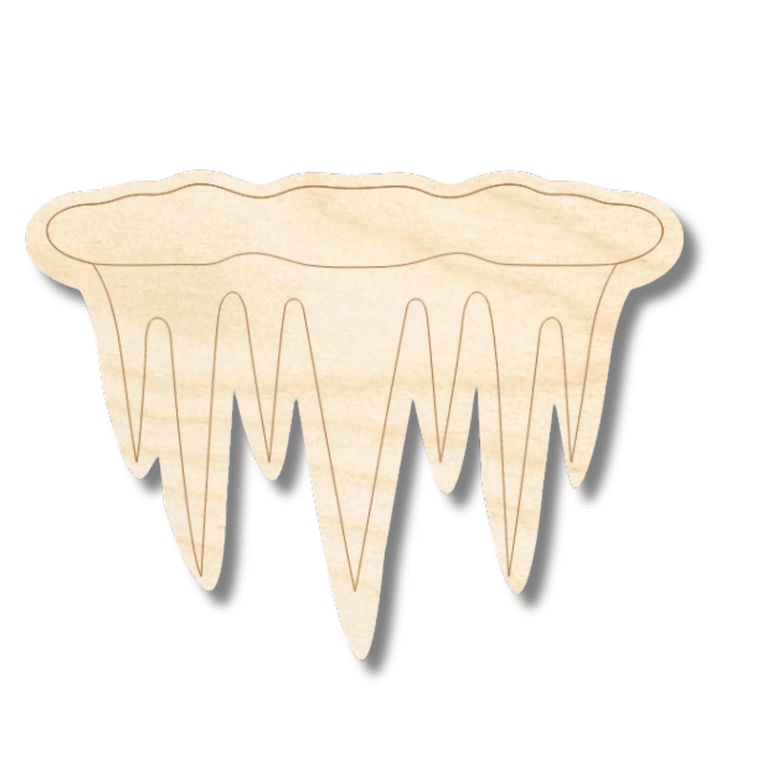 Unfinished Wood Etched Icicle Shape 14" / 1/4" - Walmart.com