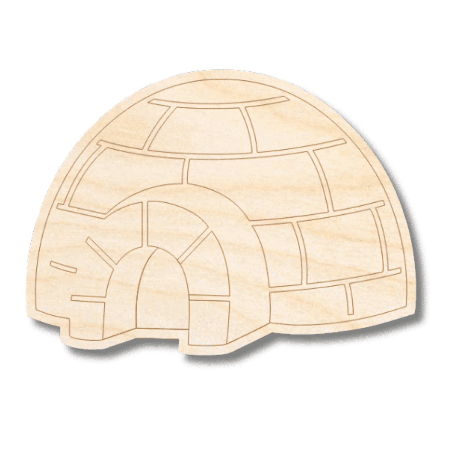 Unfinished Wood Etched Igloo Shape | Paint By Line Crafts | up to 30 ...