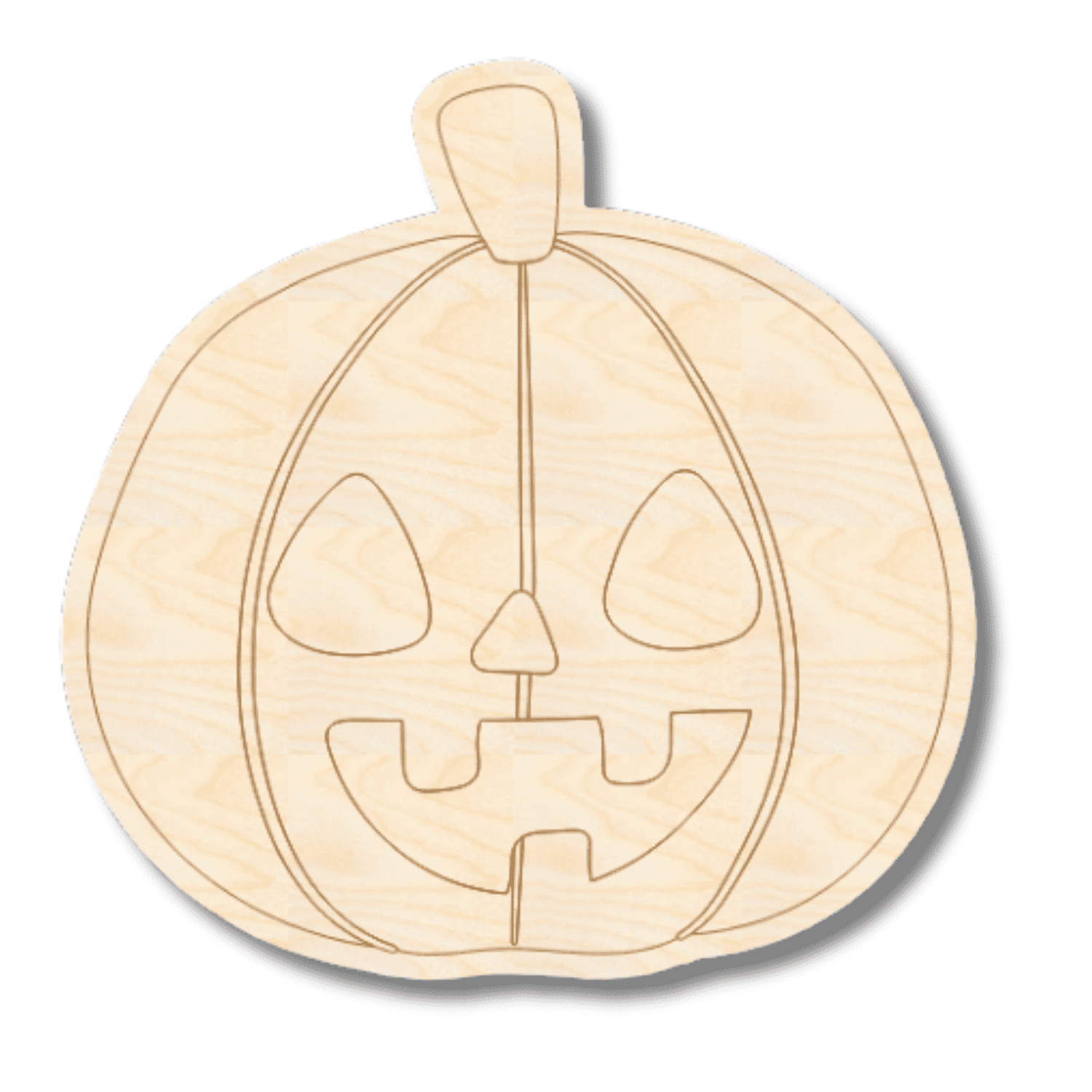 Unfinished Wood Etched Jack o' Lantern Shape | Paint By Line Crafts ...