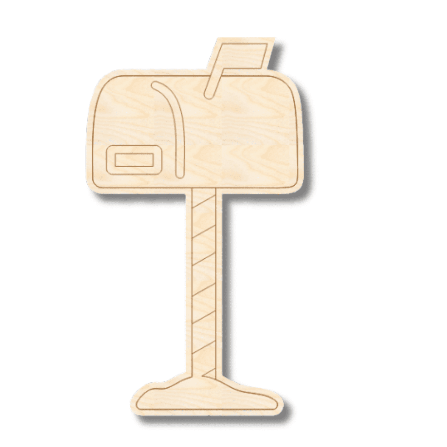 Unfinished Wood Etched Mail Box Shape 30" / 1/4" - Walmart.com