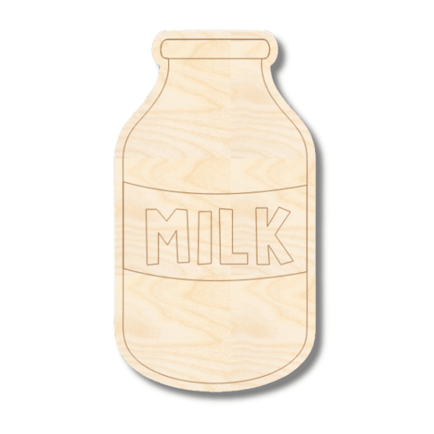 Unfinished Wood Etched Milk Shape 6" / 1/4" - Walmart.com