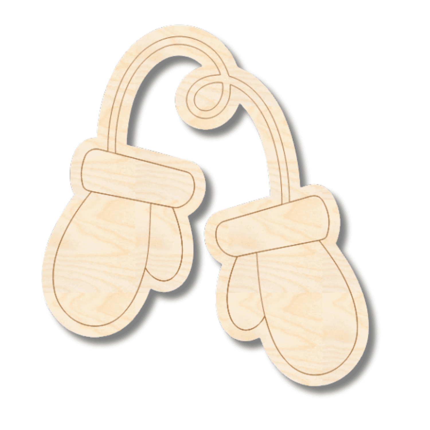 Unfinished Wood Etched Mittens Shape 4" / 1/8" - Walmart.com