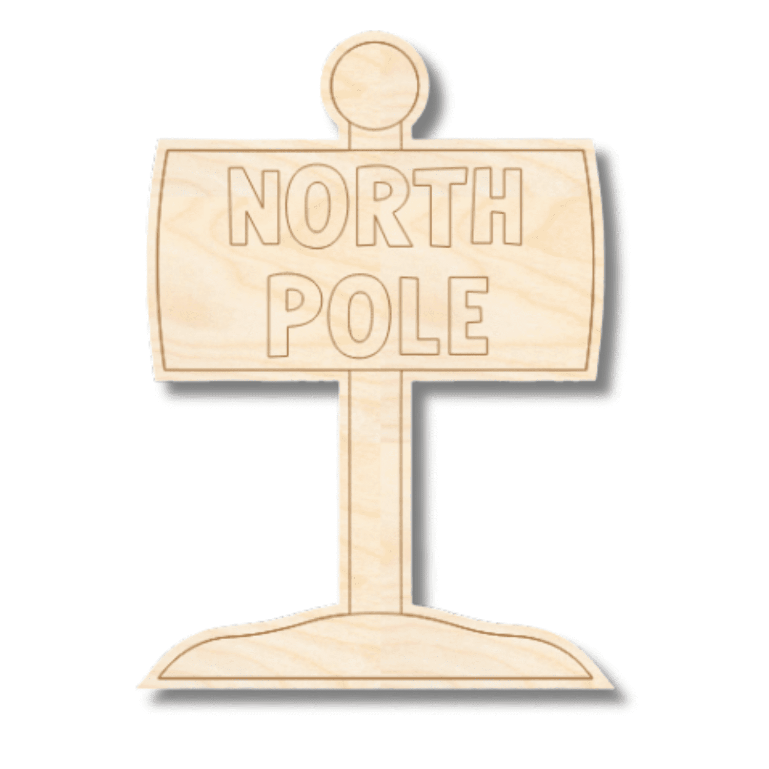 Unfinished Wood Etched North Pole Shape | Paint By Line Crafts | up to ...