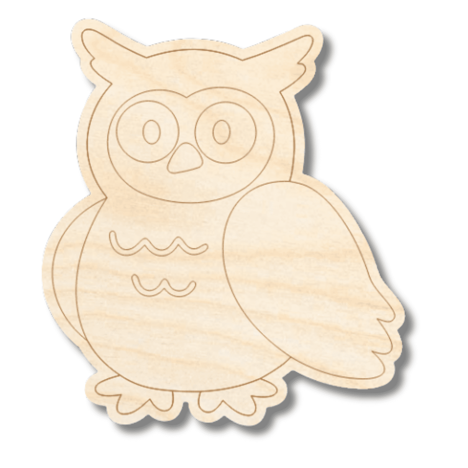 Unfinished Wood Etched Owl Shape 16" / 1/8" - Walmart.com