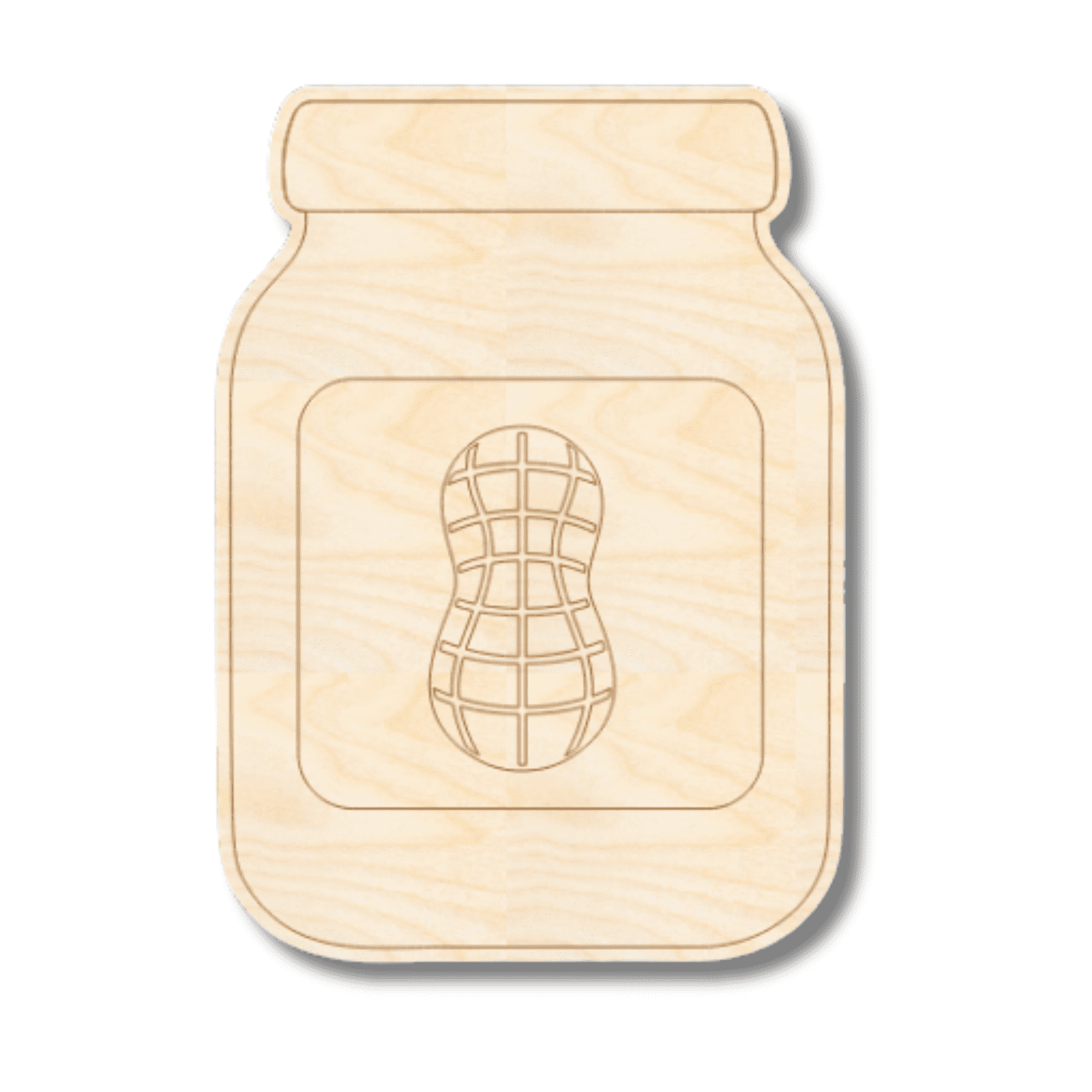 Unfinished Wood Etched Peanut Butter Shape 5" / 1/8" - Walmart.com