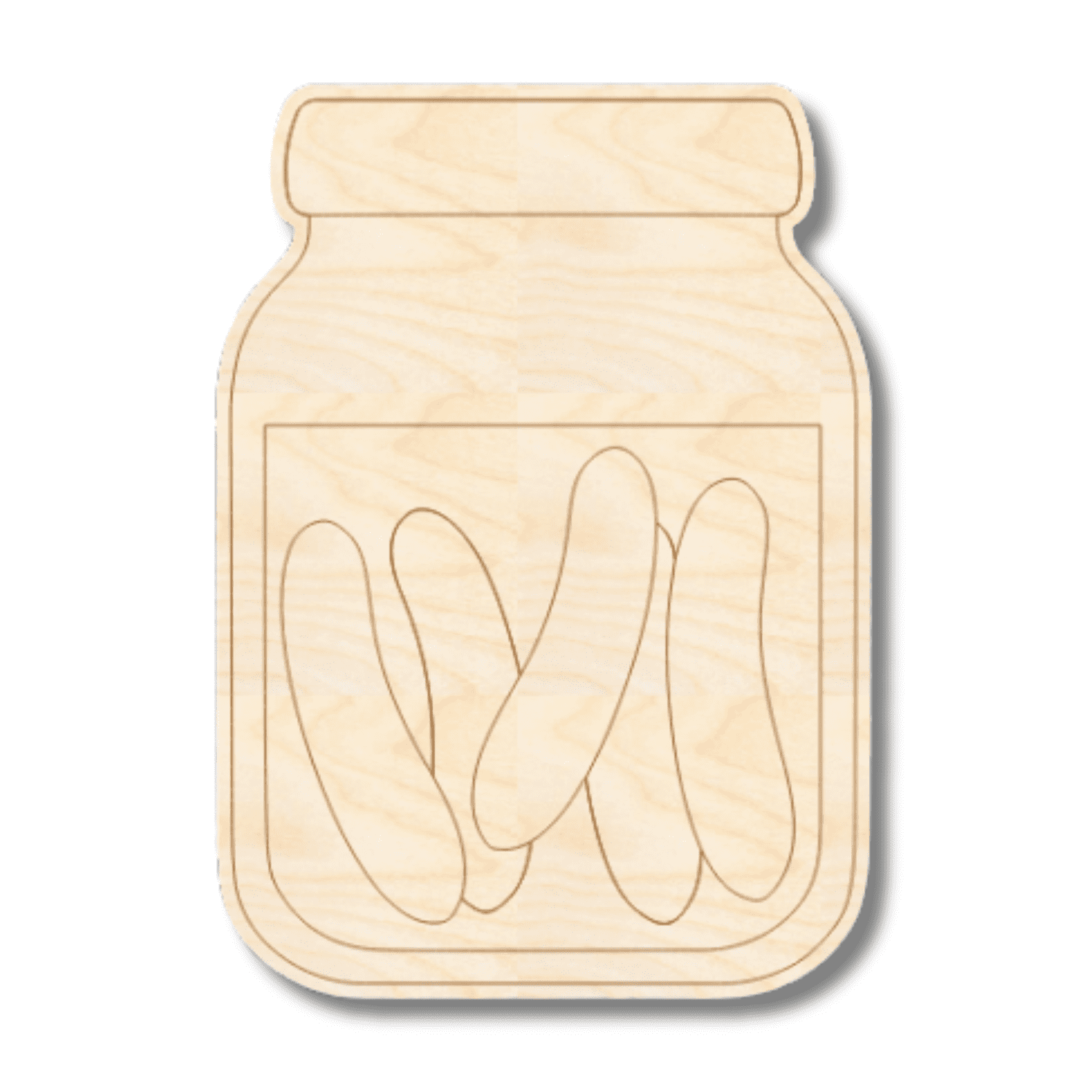 Unfinished Wood Etched Pickle Jar Shape | Paint By Line Crafts | up to ...