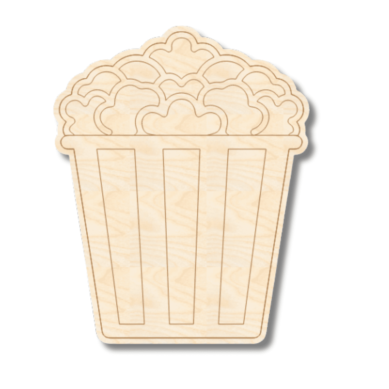 Unfinished Wood Etched Popcorn Shape 14" / 1/4" - Walmart.com