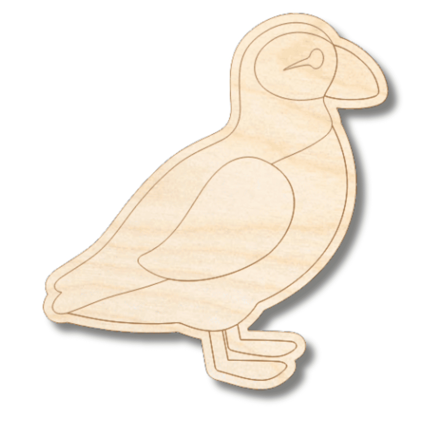 Unfinished Wood Etched Puffin Shape 3" / 1/4" - Walmart.com