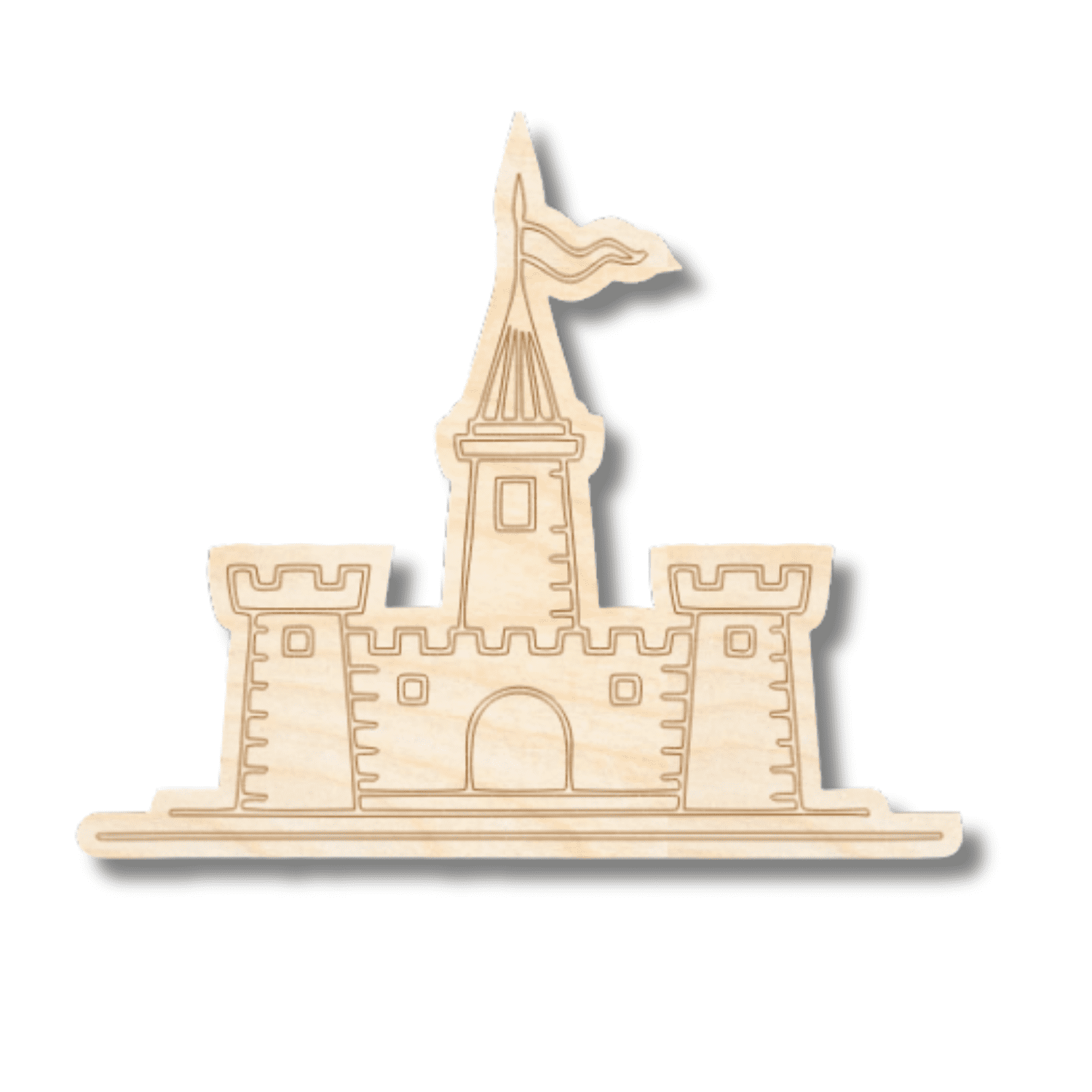 Unfinished Wood Etched Sandcastle Shape | Paint By Line Crafts | up to ...