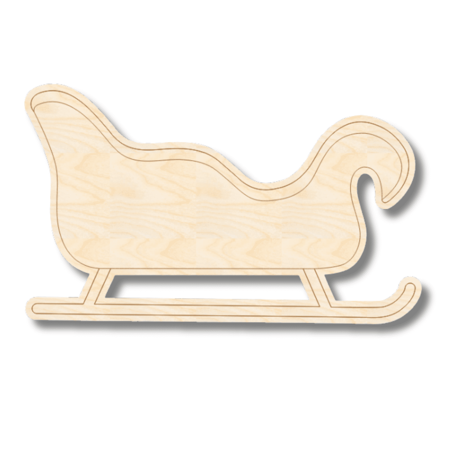 Unfinished Wood Etched Santa's Sleigh Shape 30" / 1/4" - Walmart.com