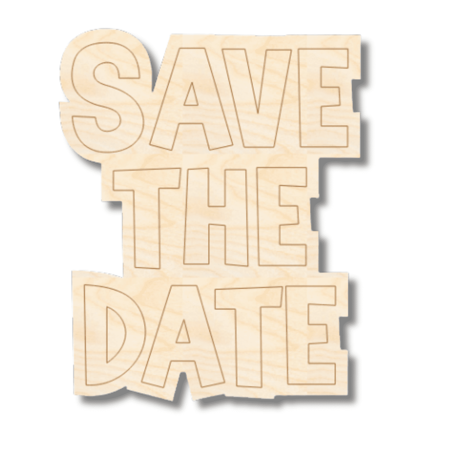 Unfinished Wood Etched Save The Date Shape | Paint By Line Crafts | up ...