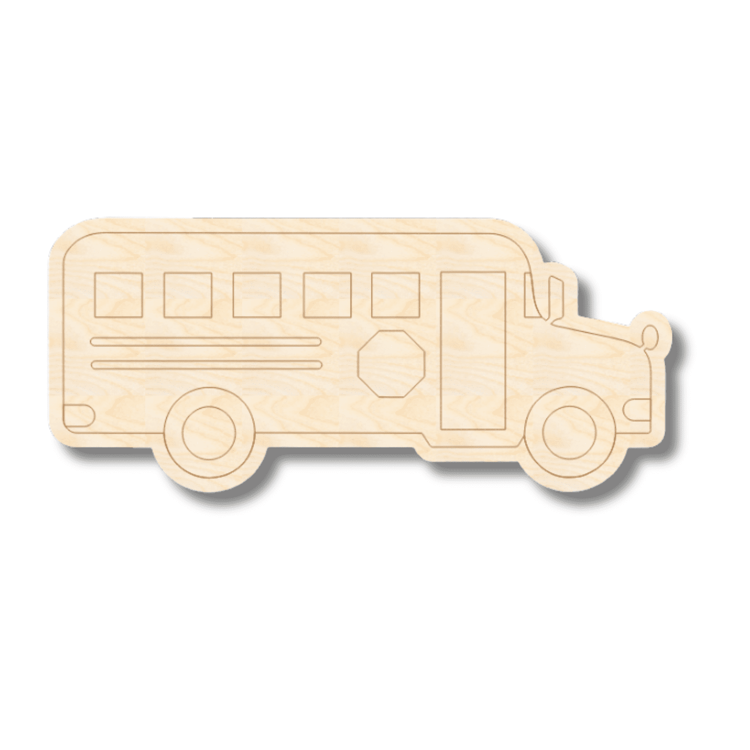 Unfinished Wood Etched School Bus Shape 4" / 1/4" - Walmart.com