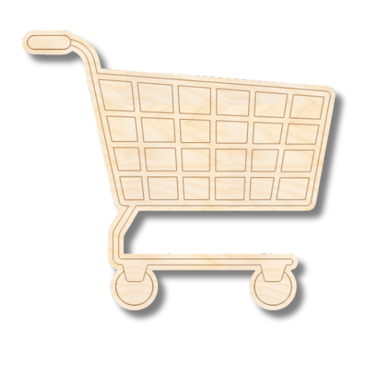 Unfinished Wood Etched Shopping Cart Shape 4" / 1/8" - Walmart.com
