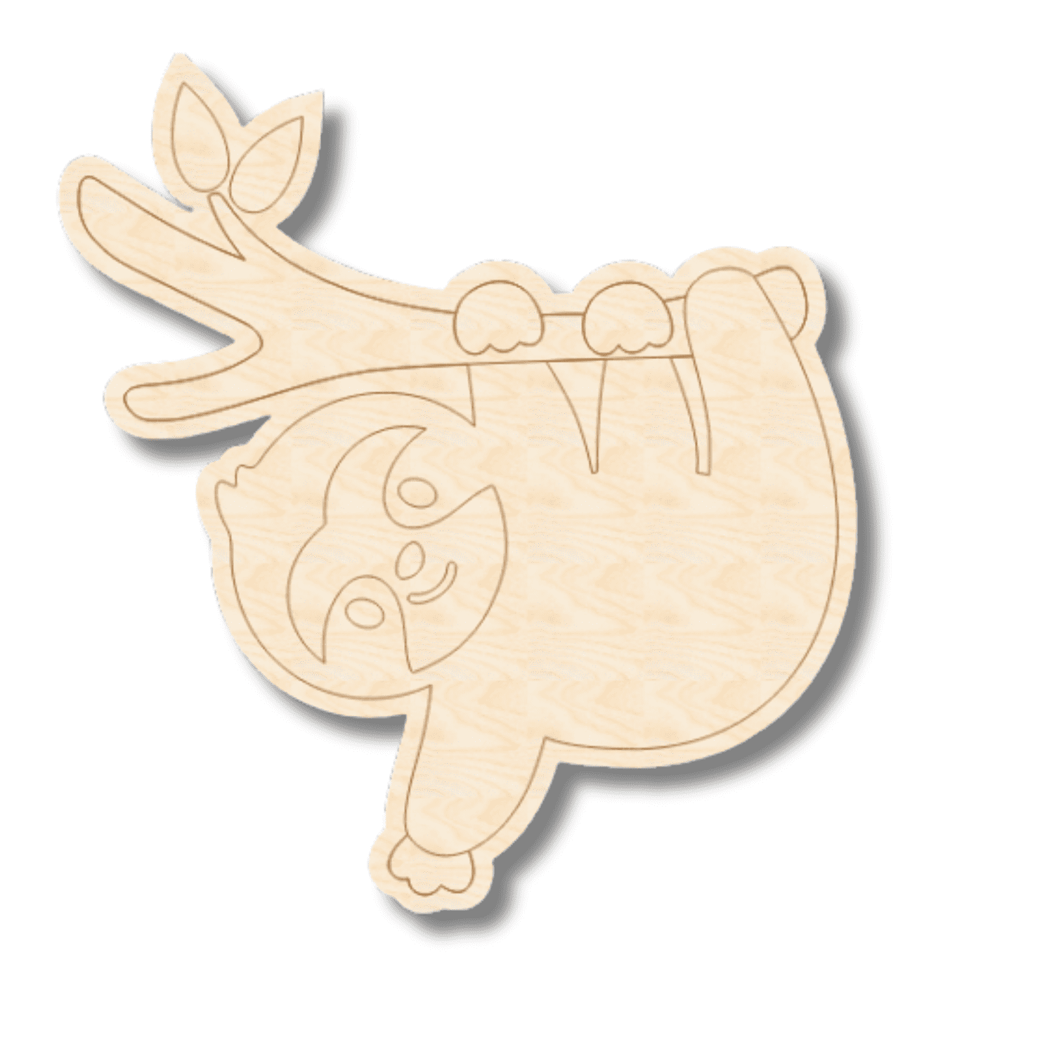 Unfinished Wood Etched Sloth Shape | Paint By Line Crafts | up to 30 ...