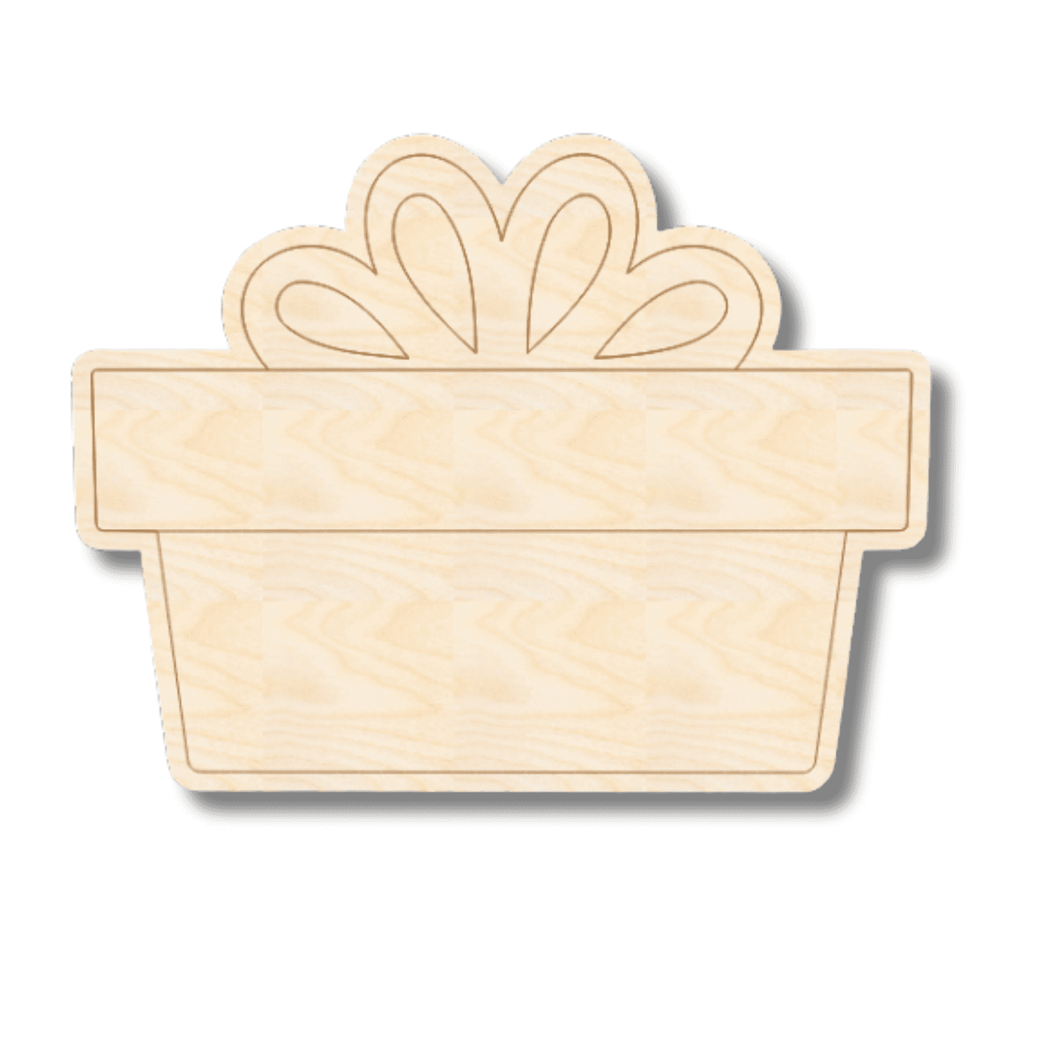Unfinished Wood Etched Small Gift Shape | Paint By Line Crafts | up to ...
