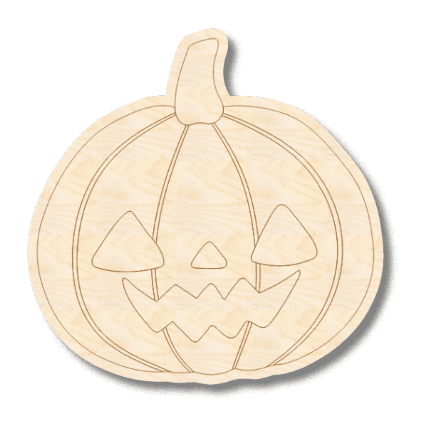 Unfinished Wood Etched Spooky Jack o' Lantern Shape | Paint By Line ...