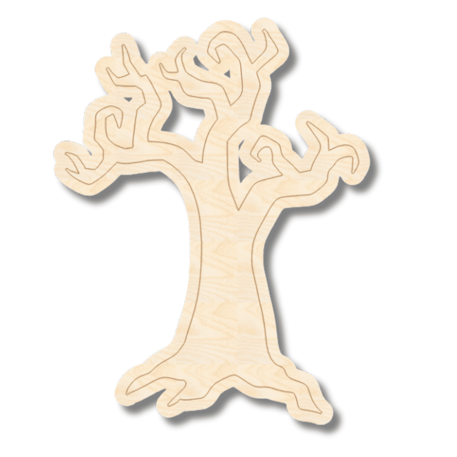 Unfinished Wood Etched Spooky Tree Shape | Paint By Line Crafts | up to ...