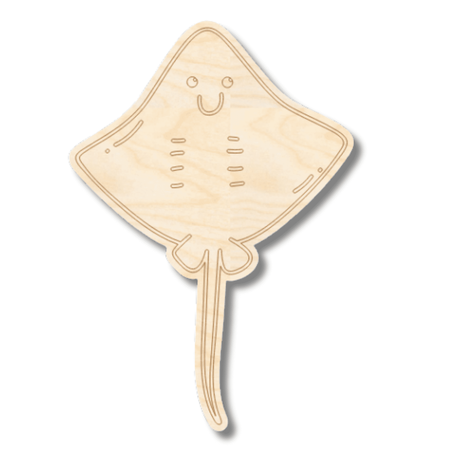 Unfinished Wood Etched Sting Ray Shape 12" / 1/4" - Walmart.com