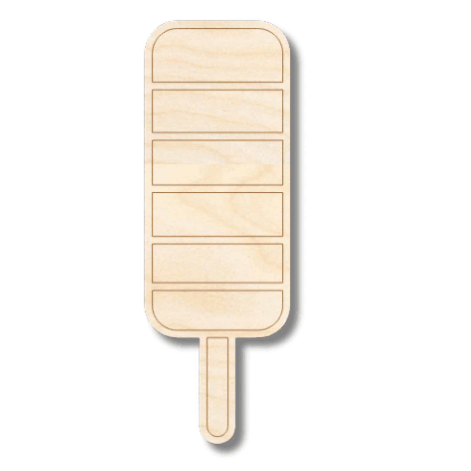 Unfinished Wood Etched Striped Popsicle Shape | Paint By Line Crafts ...