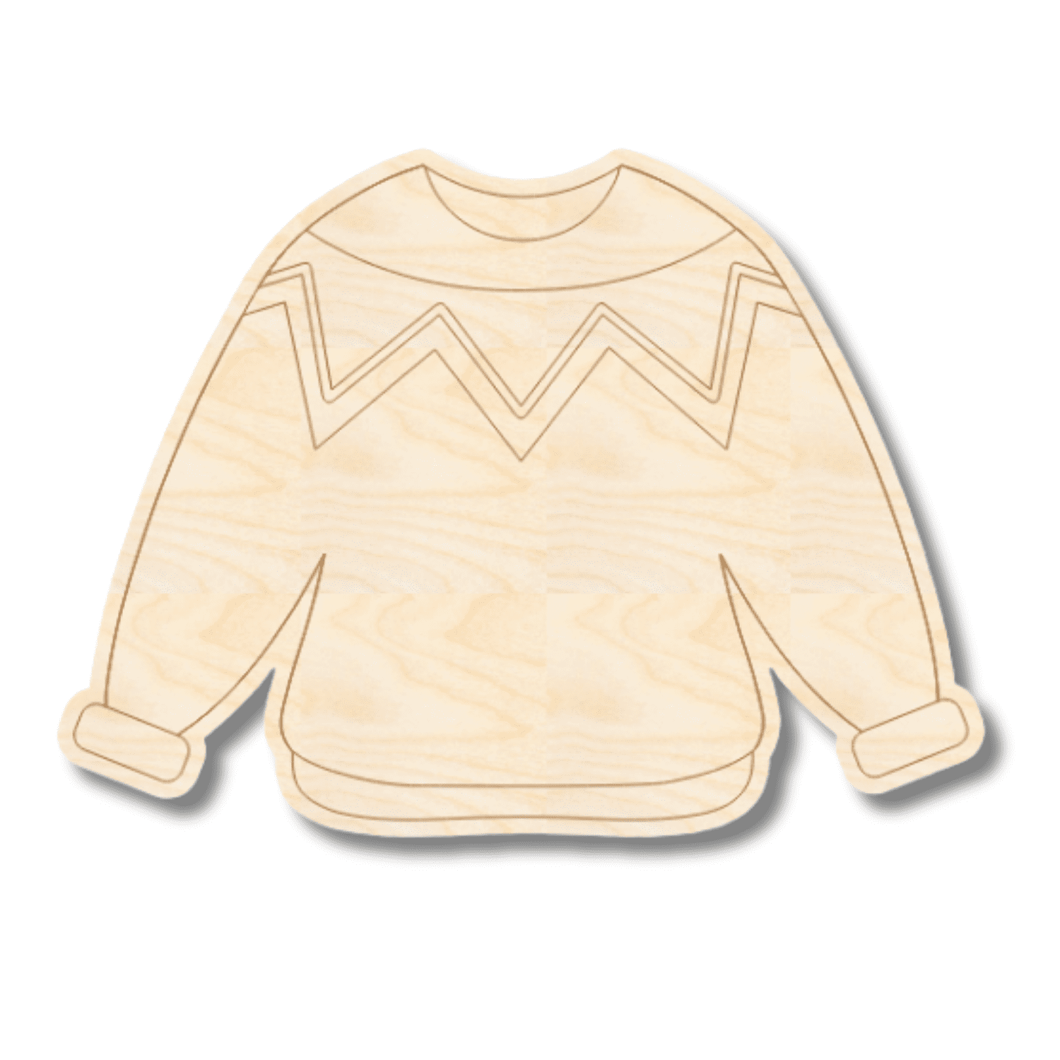 Unfinished Wood Etched Sweater Shape | Paint By Line Crafts | up to 30" DIY 3" / 1/4" - Walmart.com