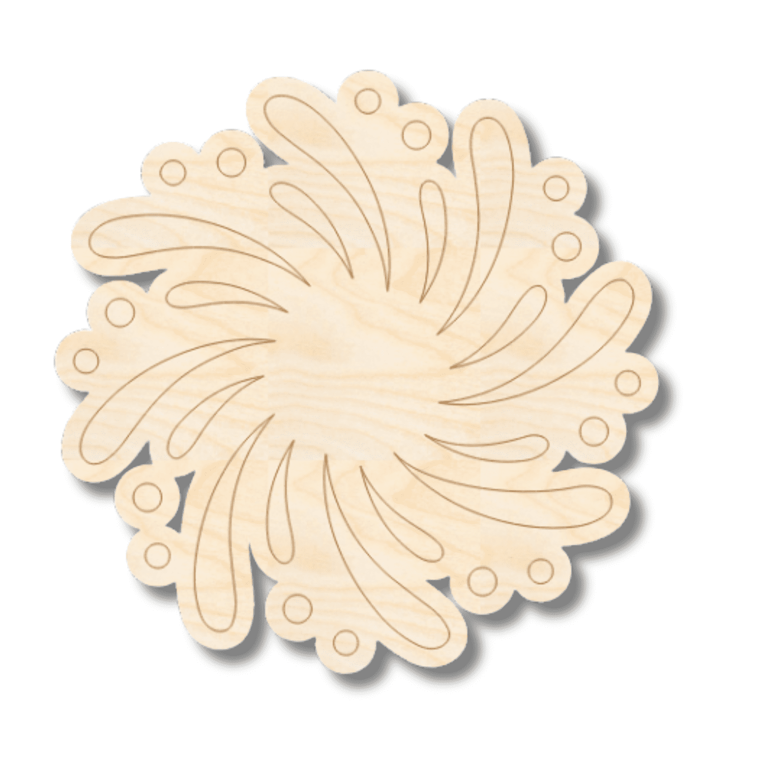 Unfinished Wood Etched Swirl Firework Shape | Paint By Line Crafts | up ...