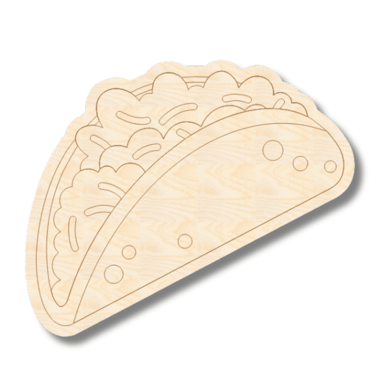 Unfinished Wood Etched Taco Shape | Paint By Line Crafts | up to 30 ...