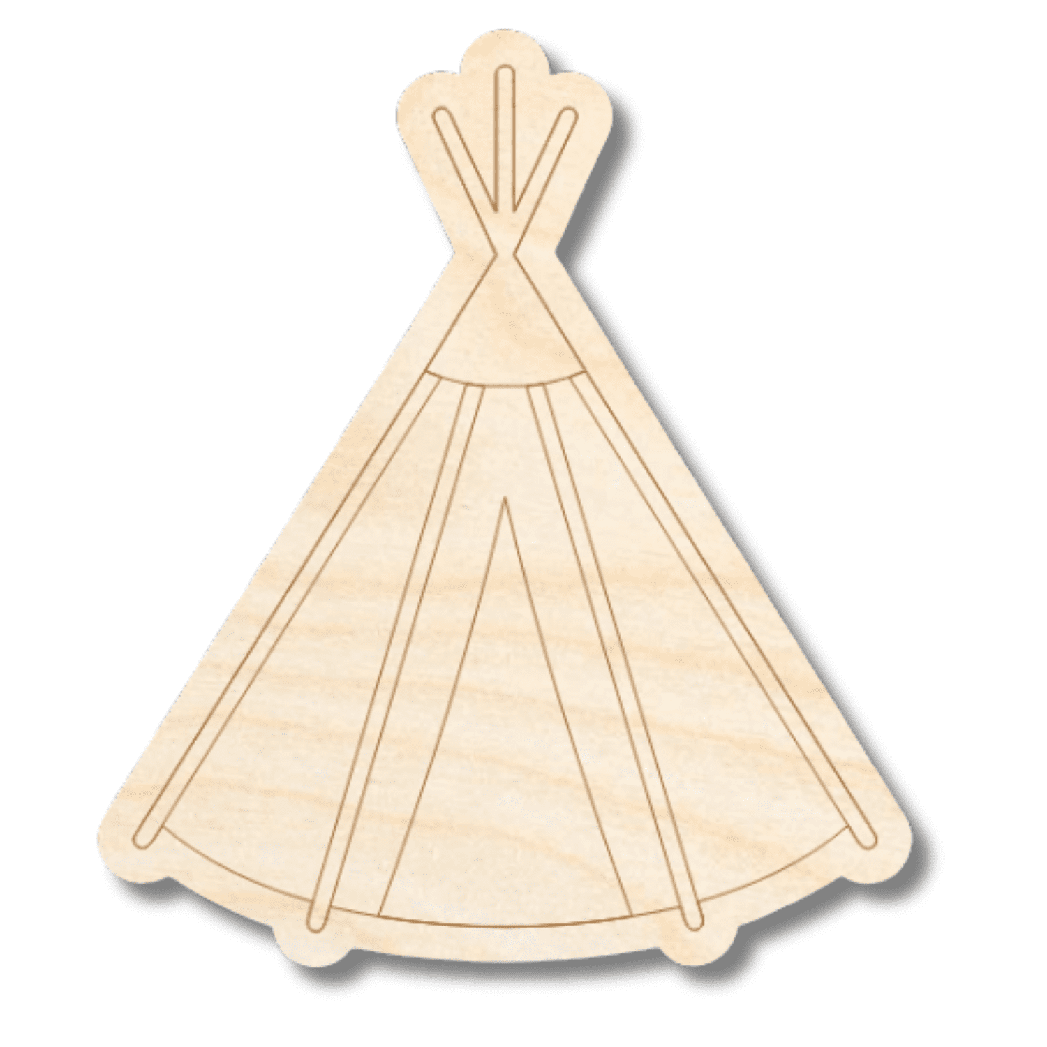 Unfinished Wood Etched Tipi Shape 4" / 1/4" - Walmart.com