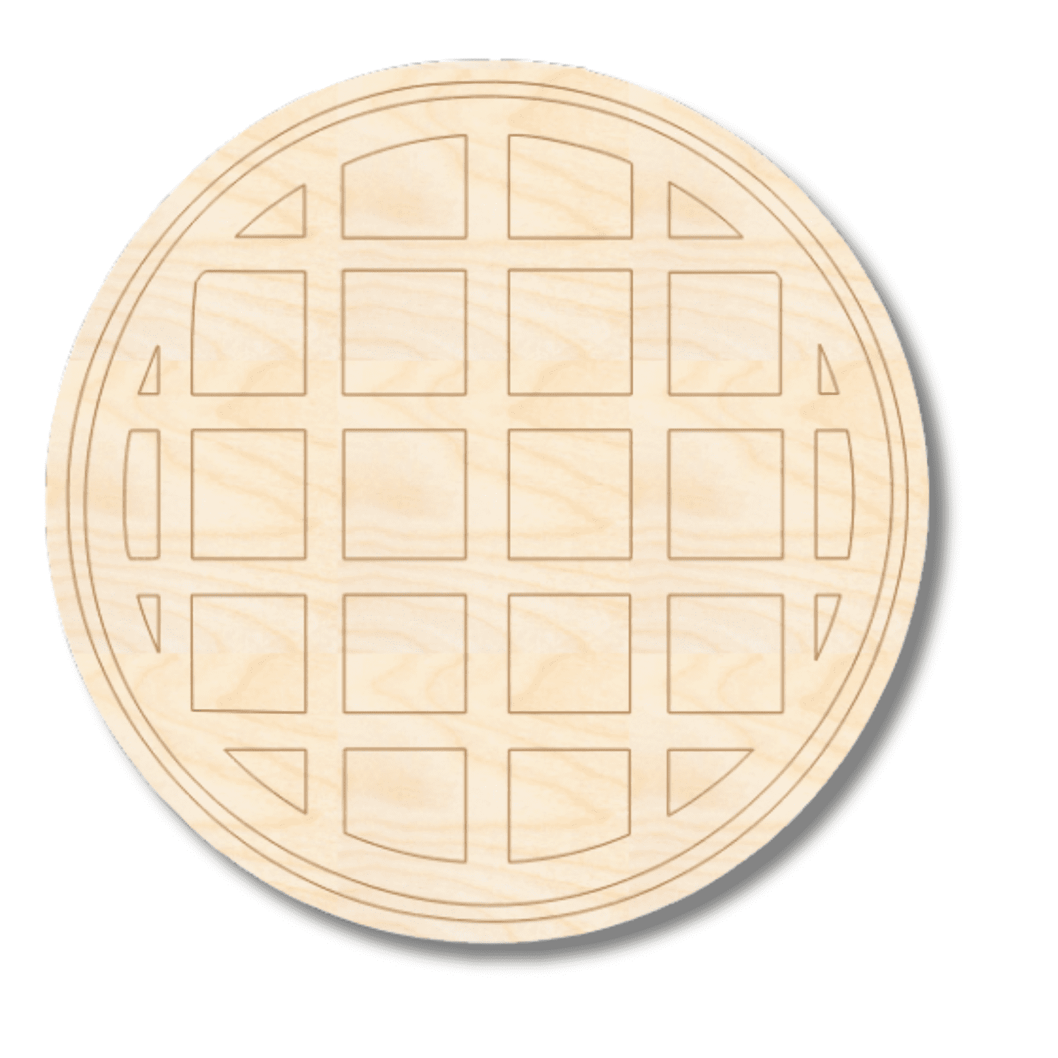 Unfinished Wood Etched Waffles Shape | Paint By Line Crafts | up to 30 ...