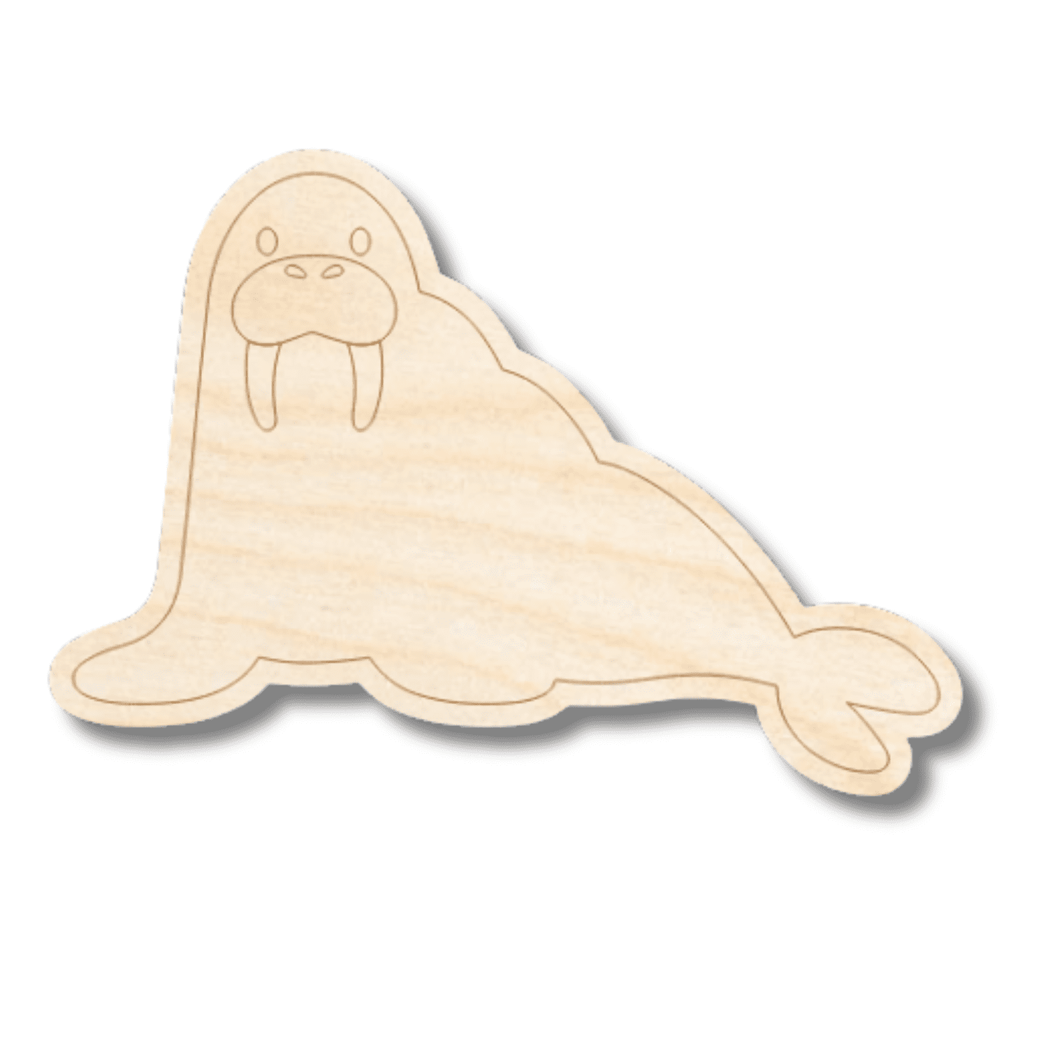 Unfinished Wood Etched Walrus Shape | Paint By Line Crafts | up to 30 ...