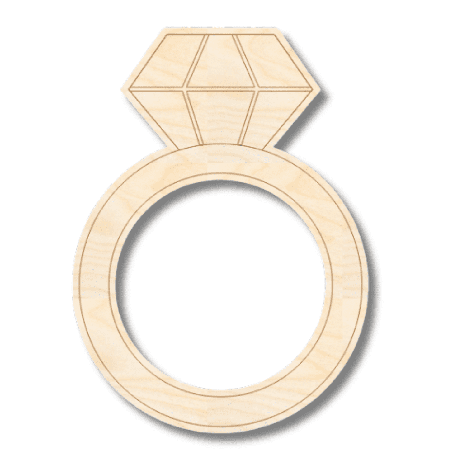 Unfinished Wood Etched Wedding Ring Shape 4" / 1/4" - Walmart.com
