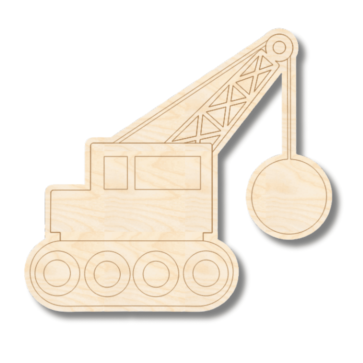 Unfinished Wood Etched Wrecking Ball Shape | Paint By Line Crafts | up ...