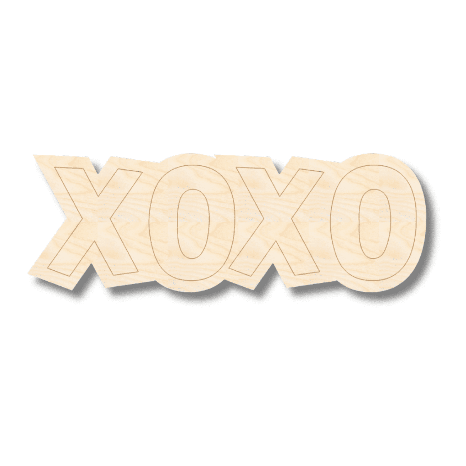 Unfinished Wood Etched XOXO Shape | Paint By Line Crafts | up to 30 ...