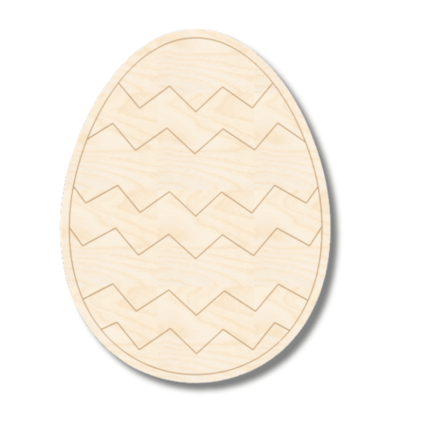 Unfinished Wood Etched Zig Zag Easter Egg Shape | Paint By Line Crafts | up to 30" DIY 3" / 1/4 ...