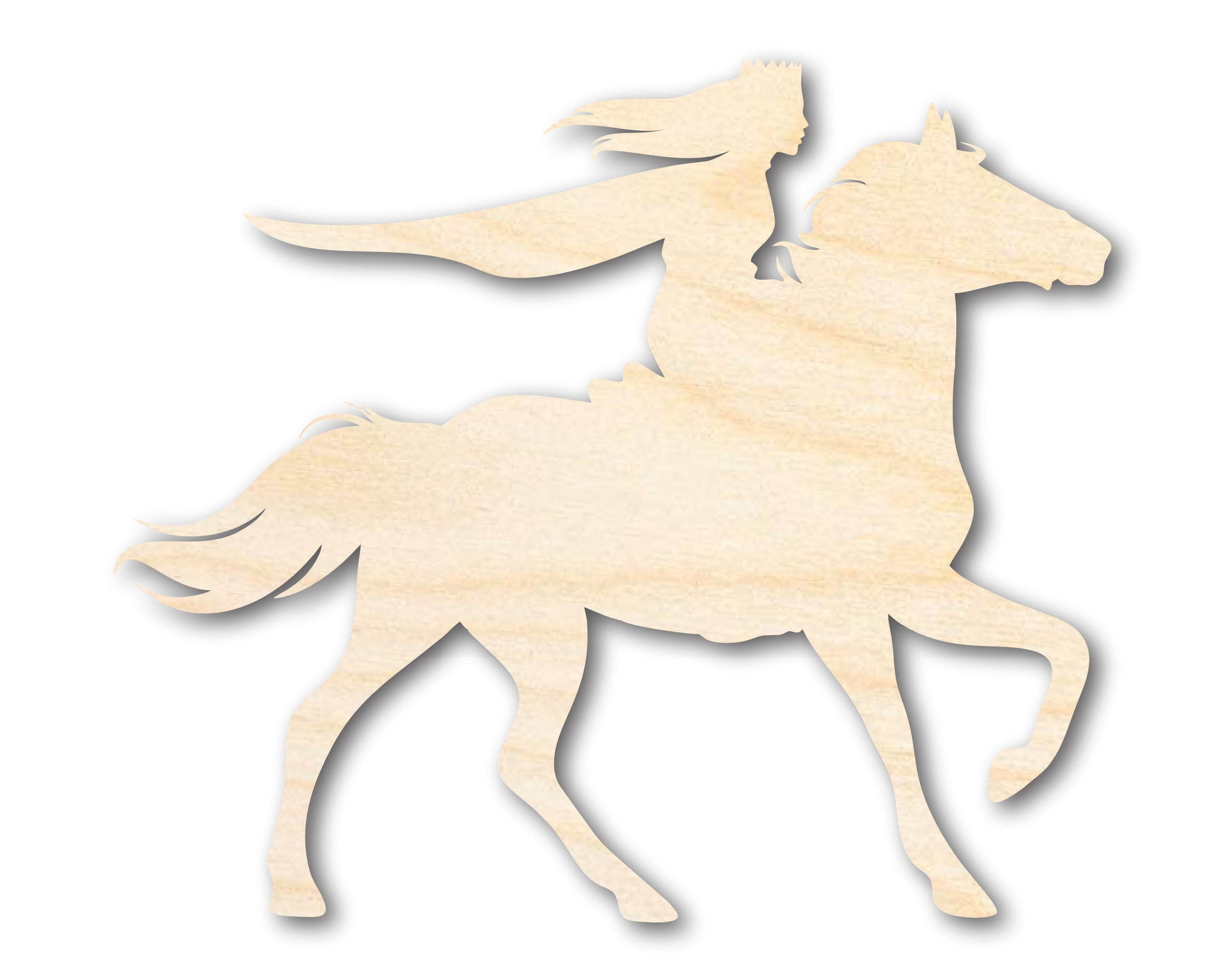 Unfinished Wood Fairytale Horse and Rider Shape - Craft - up to 46" 6 ...
