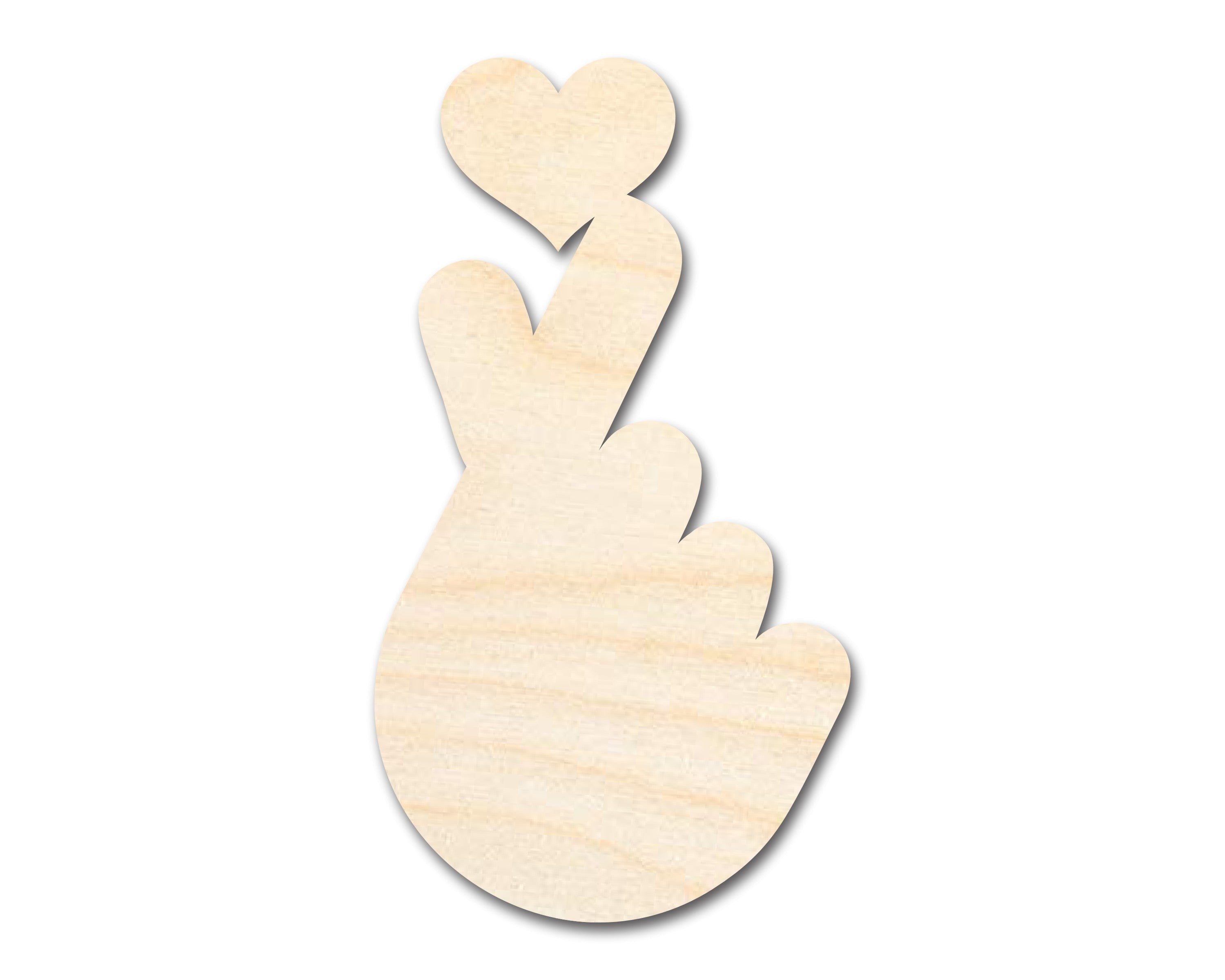 Unfinished Wood Finger Heart Shape | DIY Craft Cutout | up to 46" DIY ...