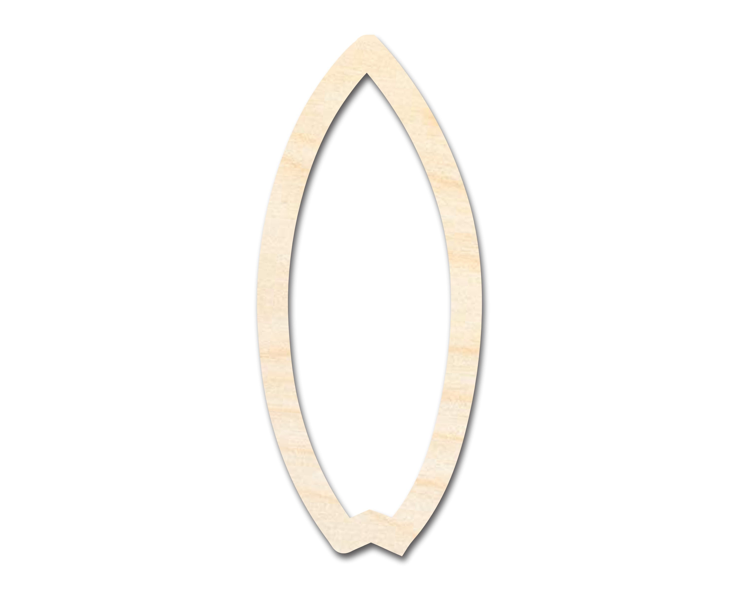 Unfinished Wood Fishtail Surfboard Outline Shape | DIY Craft Cutout ...