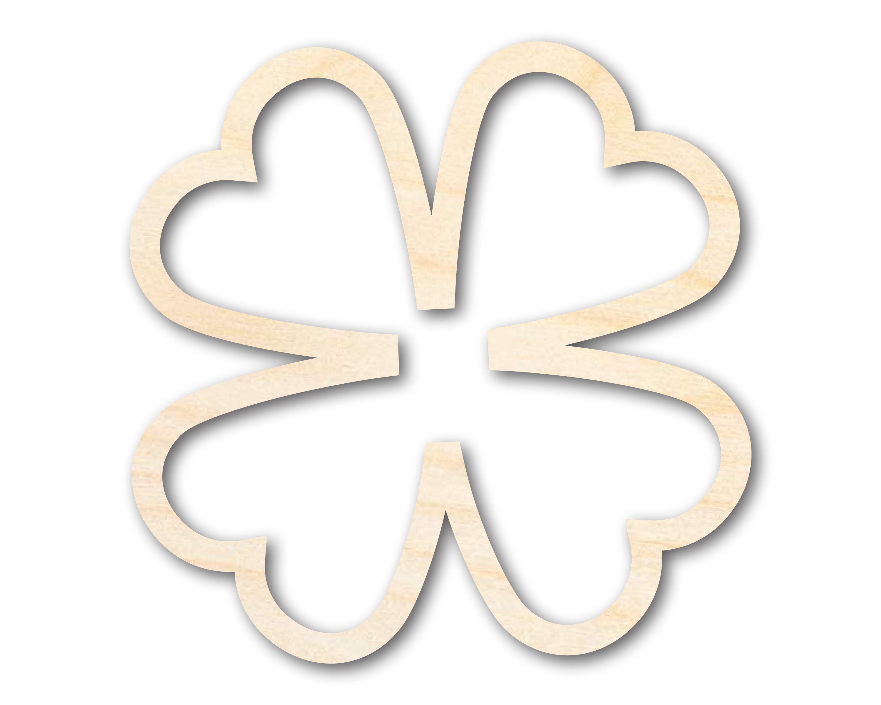 Unfinished Wood Four Leaf Clover Outline Shape | DIY Craft Cutout | up ...