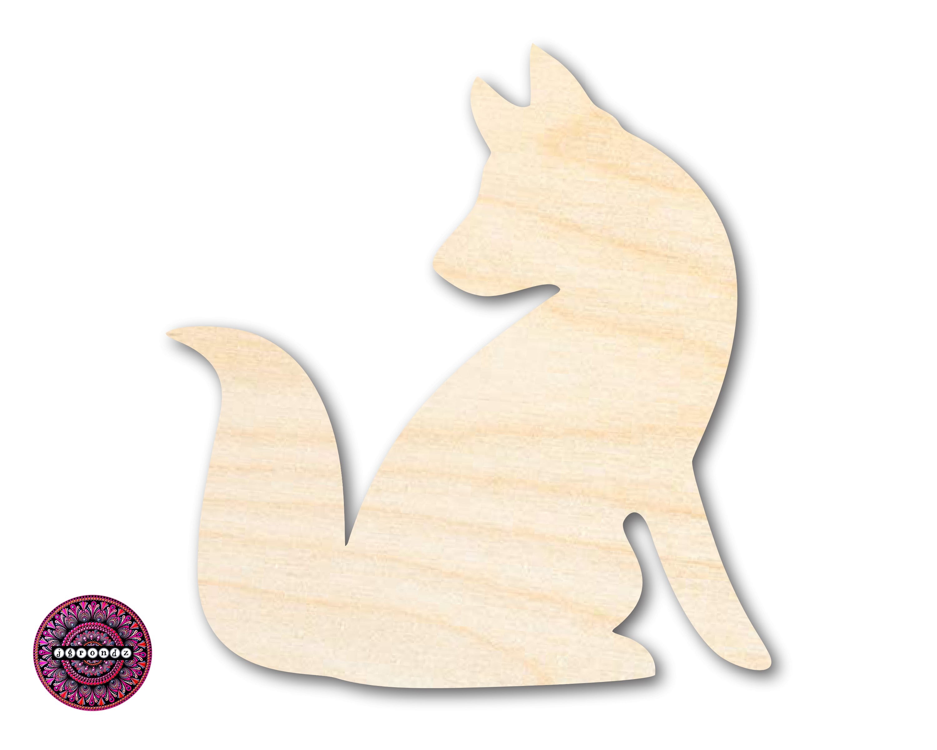 Unfinished Wood Fox Sitting Shape | JGrondz | DIY Craft Cutout 18" / 1/ ...