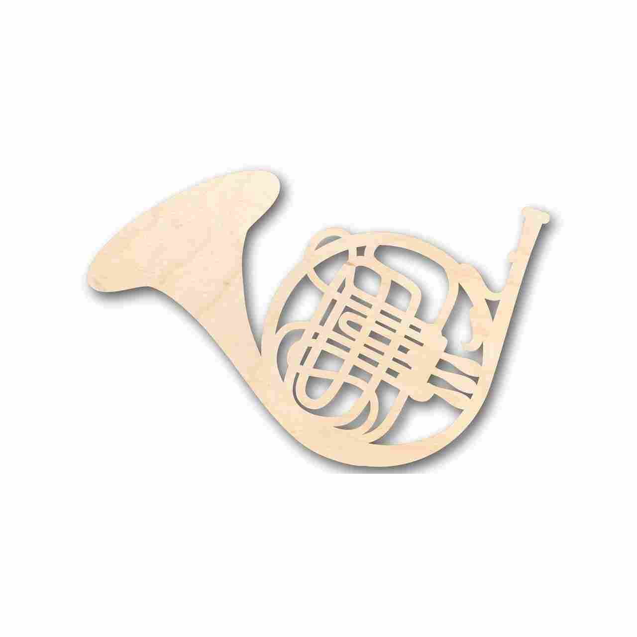 Unfinished Wood French Horn Shape - Music - Craft - up to 46" DIY 8 ...