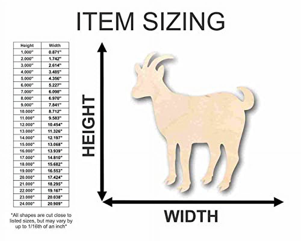 Unfinished Wood Goat Shape - Farm Animal - Craft - up to 24" DIY 18 ...