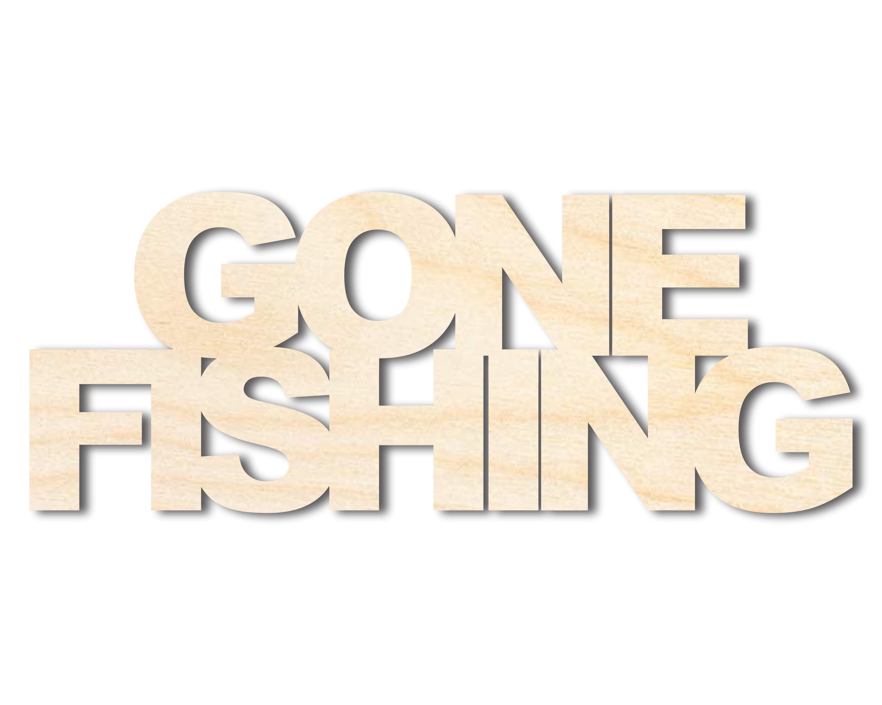 Unfinished Wood Gone Fishing Cutout | DIY Craft Cutout | up to 46" DIY ...
