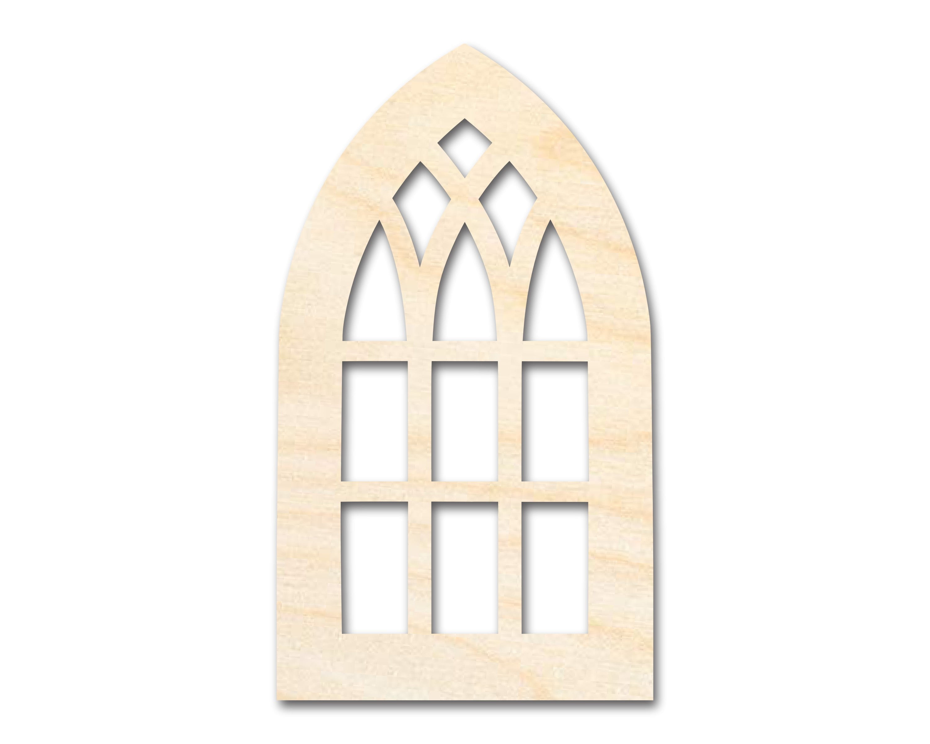 Unfinished Wood Gothic Window Shape | Craft Cutout | up to 24" DIY 42 ...