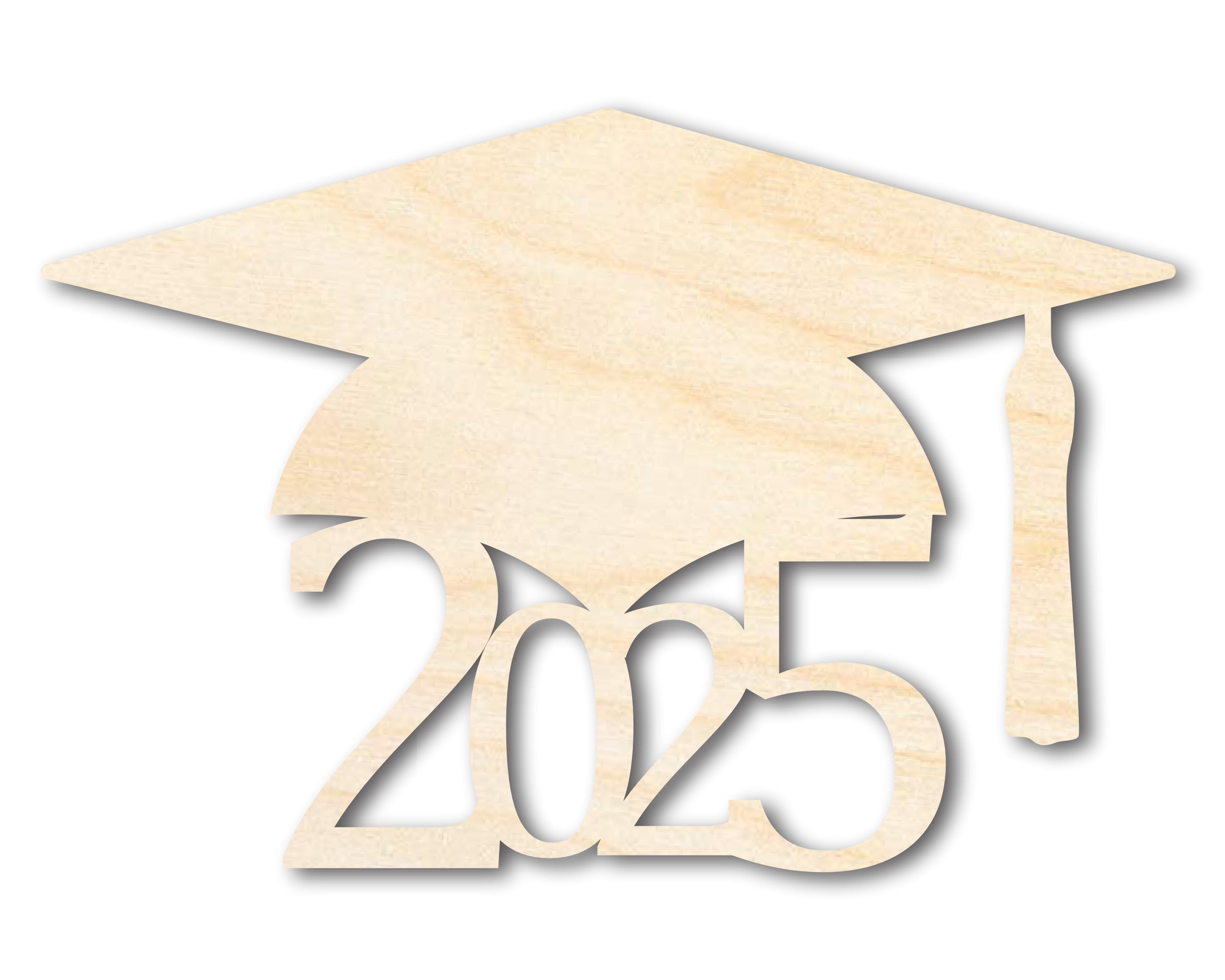 Unfinished Wood Grad Cap 2025 Shape | DIY Craft Cutout | up to 46" DIY ...