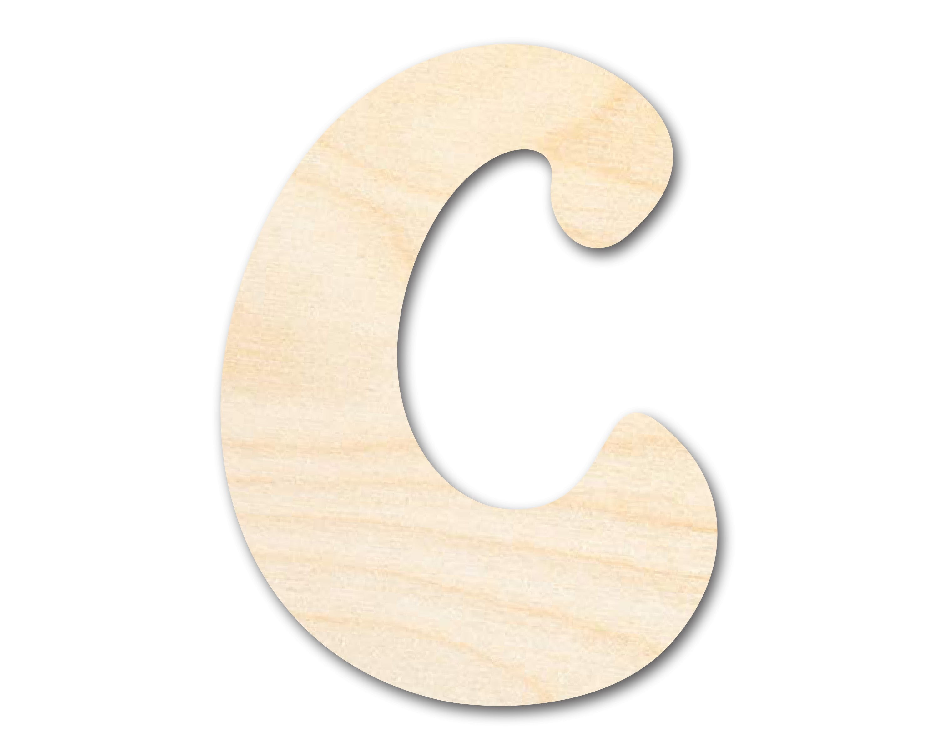 Unfinished Wood Groovy C Font Shape | DIY Craft Cutout | up to 46" DIY ...