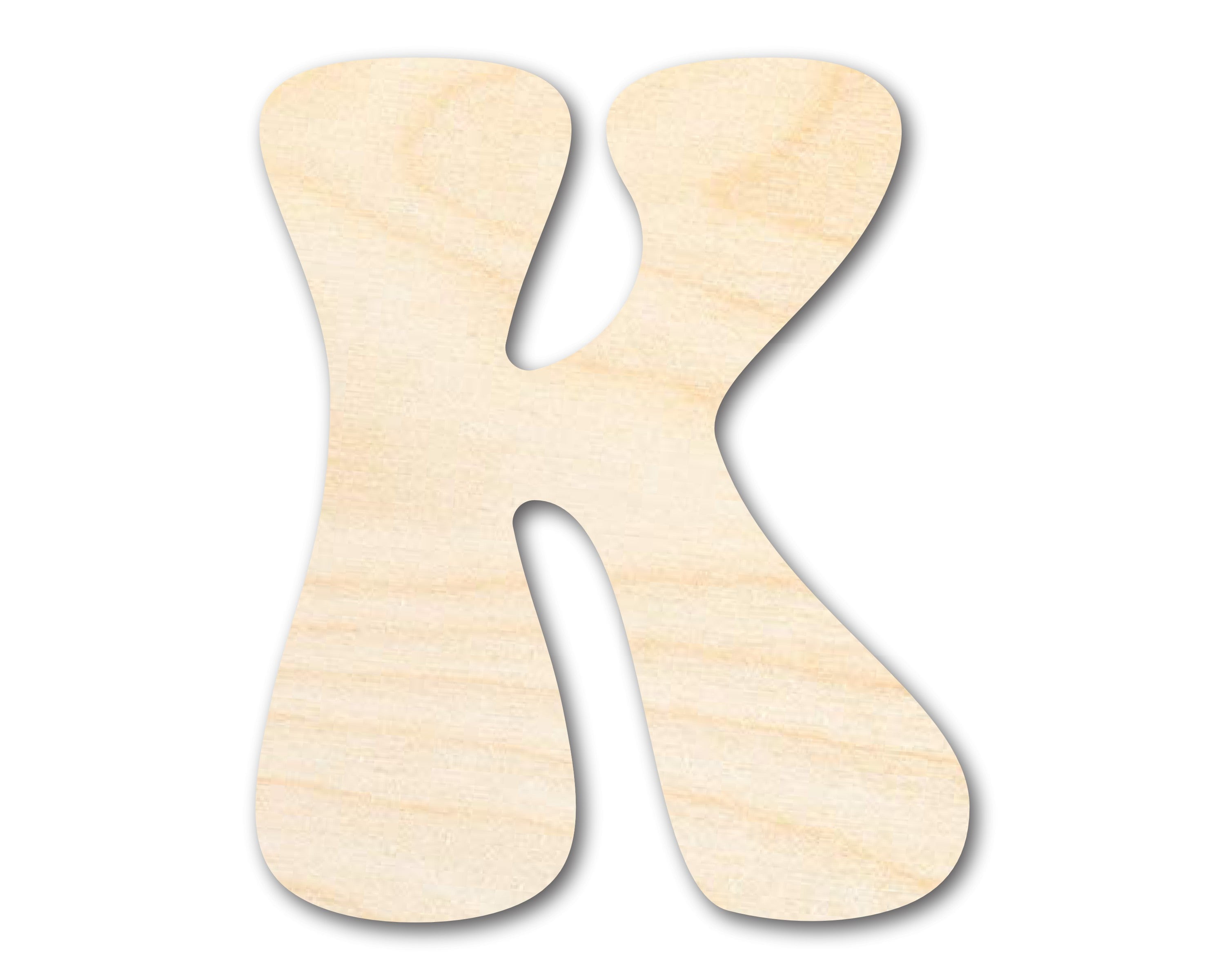Unfinished Wood Groovy K Font Shape | DIY Craft Cutout | up to 46" DIY 18" / 1/4" - Walmart.com