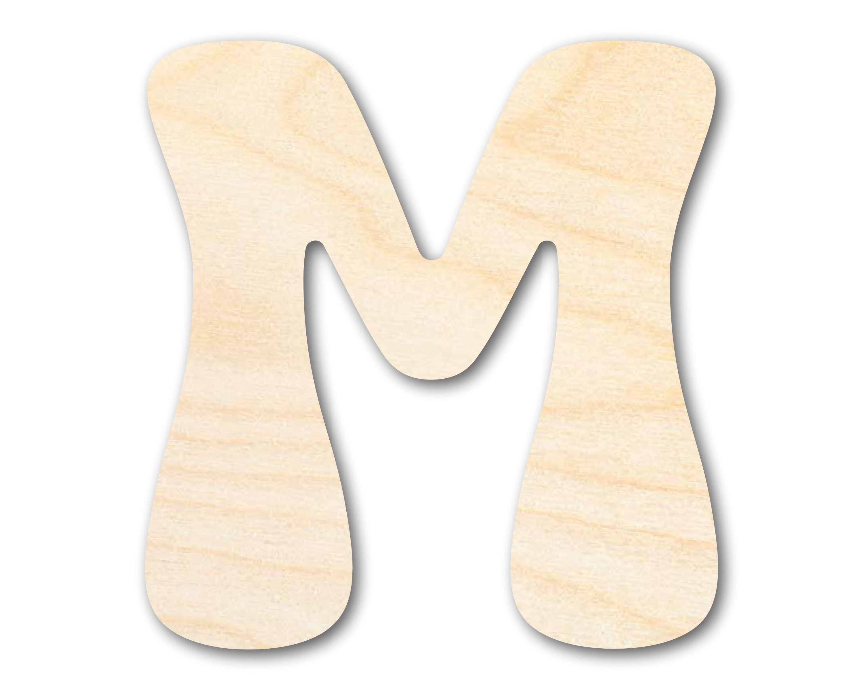 Unfinished Wood Groovy M Font Shape | DIY Craft Cutout | up to 46" DIY ...