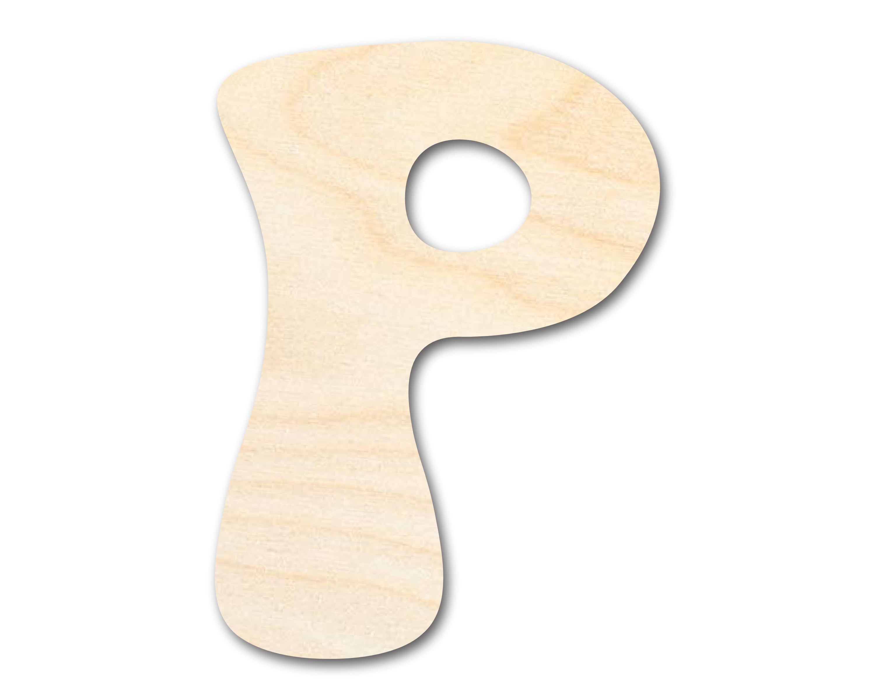 Unfinished Wood Groovy P Font Shape | DIY Craft Cutout | up to 46" DIY ...