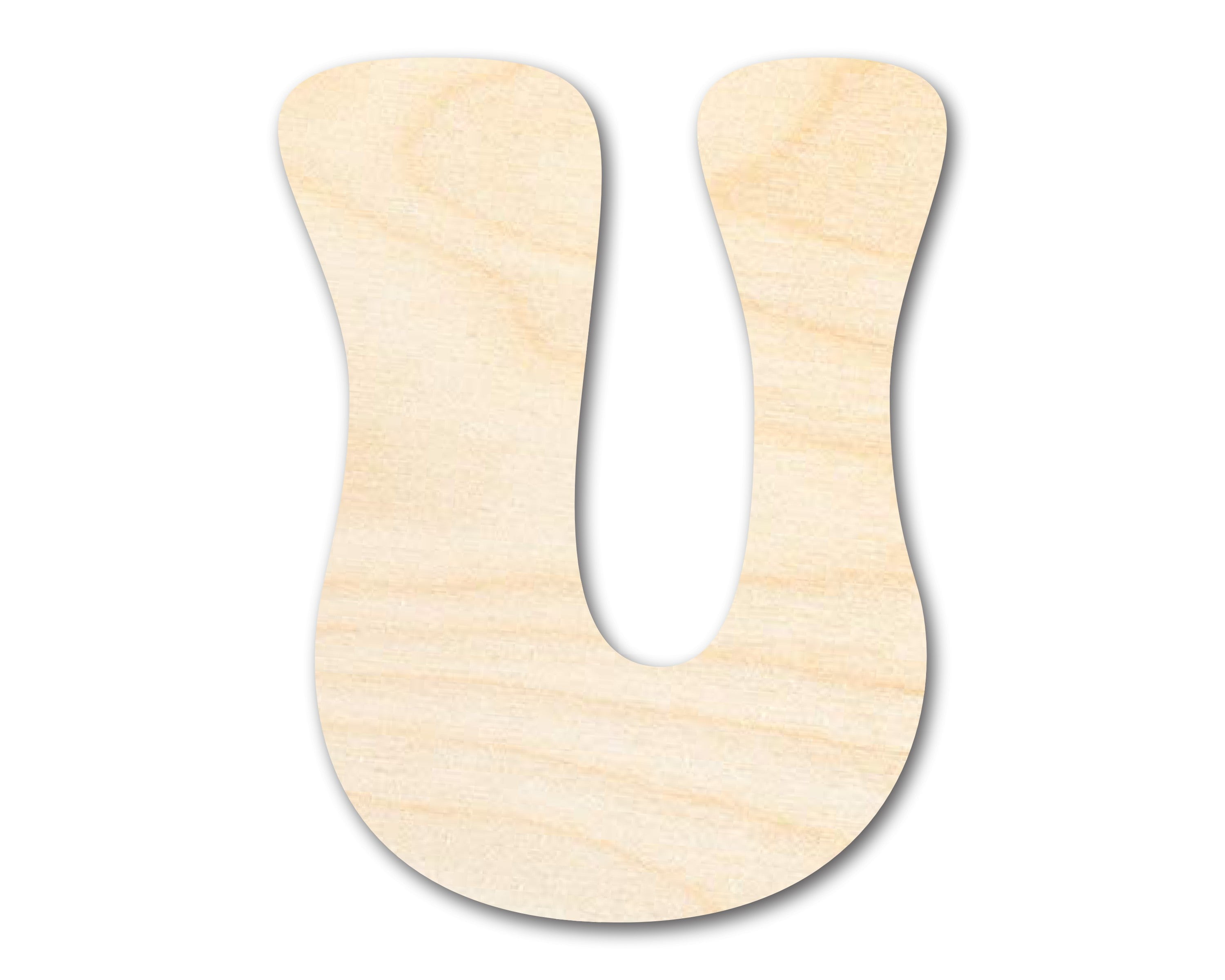 Unfinished Wood Groovy U Font Shape | DIY Craft Cutout | up to 46" DIY ...