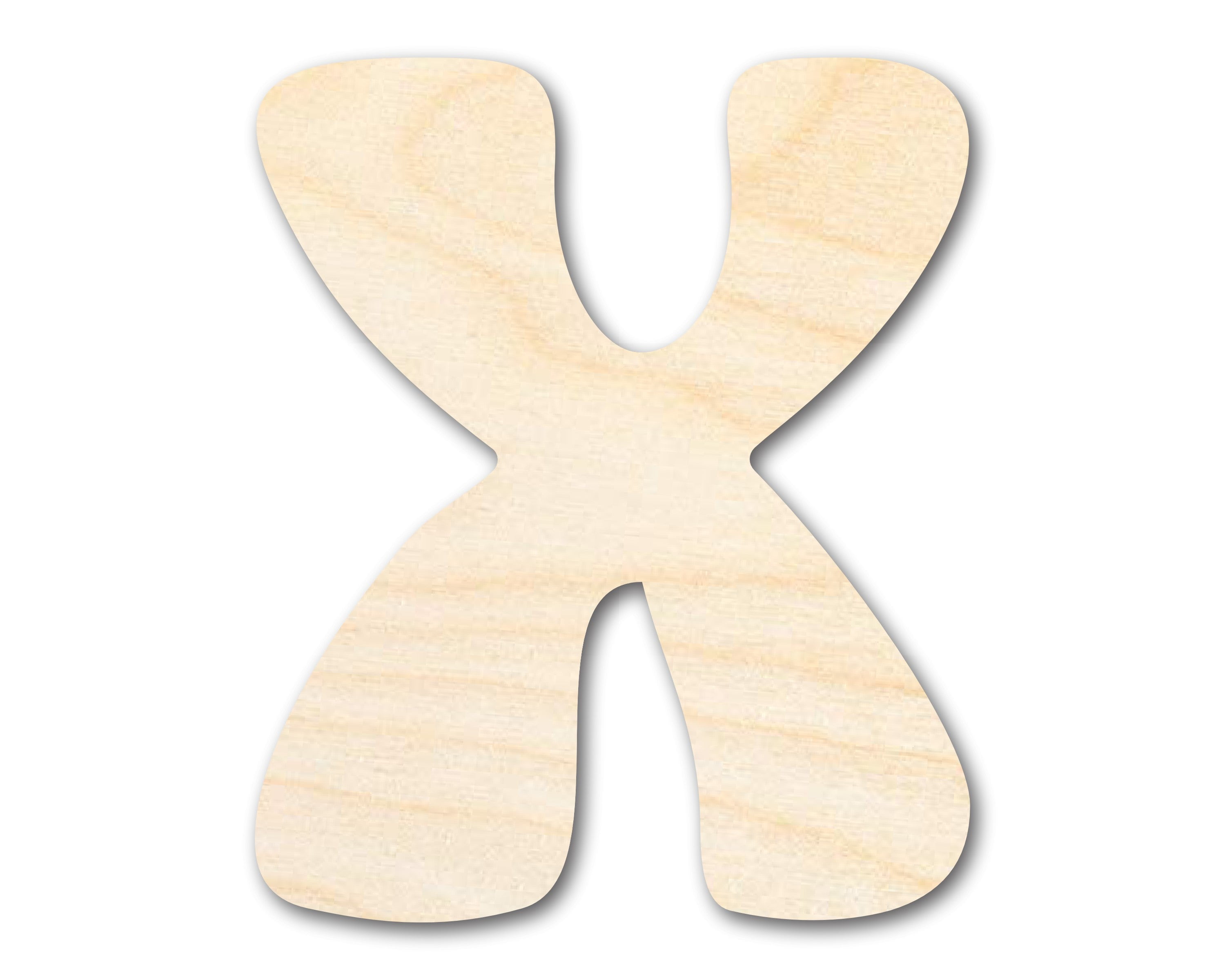 Unfinished Wood Groovy X Font Shape | DIY Craft Cutout | up to 46" DIY ...