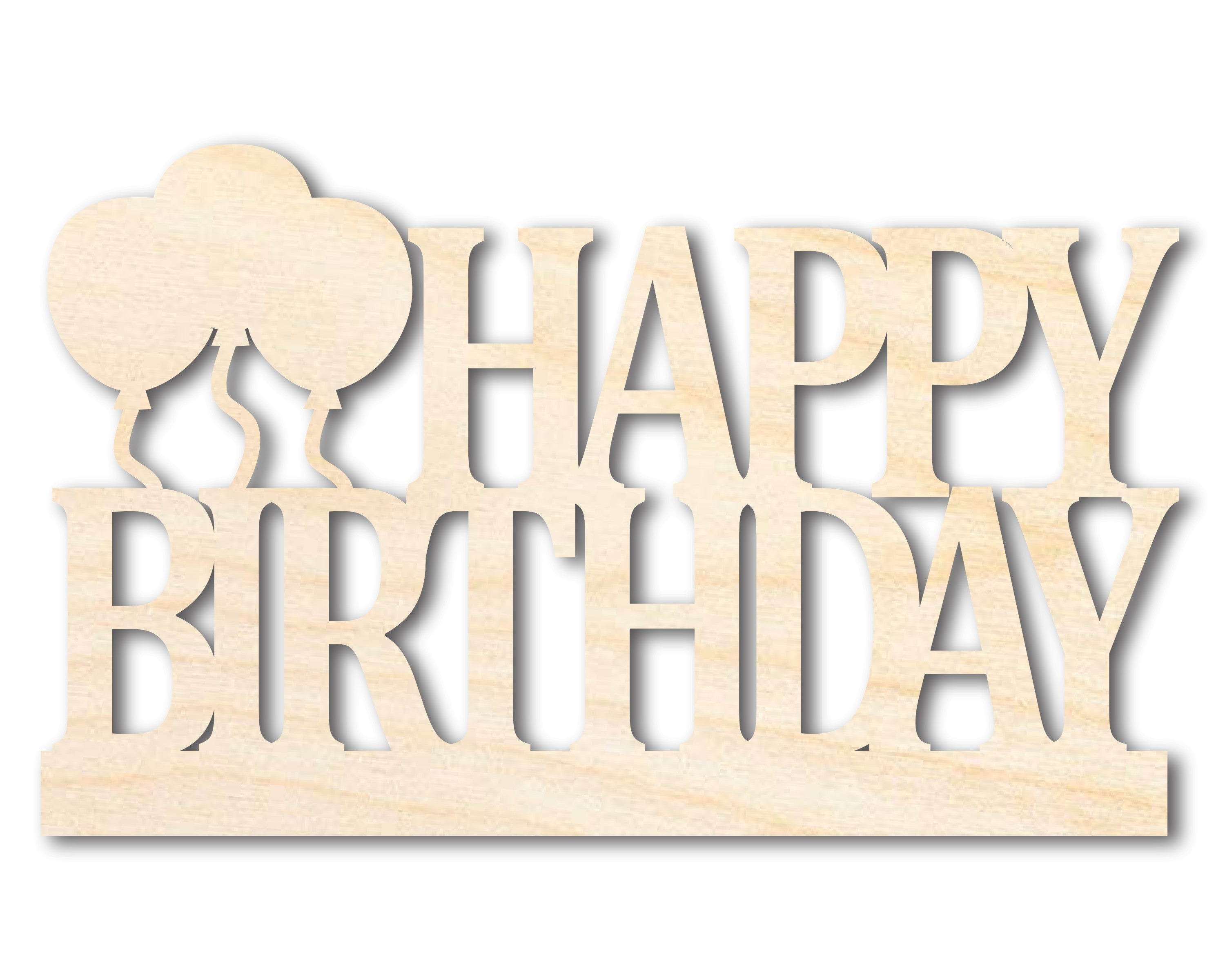 Unfinished Wood Happy Birthday Shape | DIY Craft Cutout | up to 46" DIY ...
